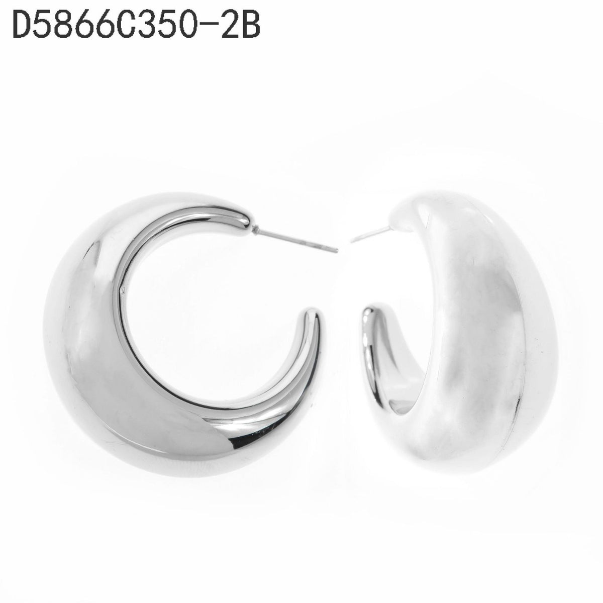 Open aro earrings with a moon -shaped – Miramira Jewelry